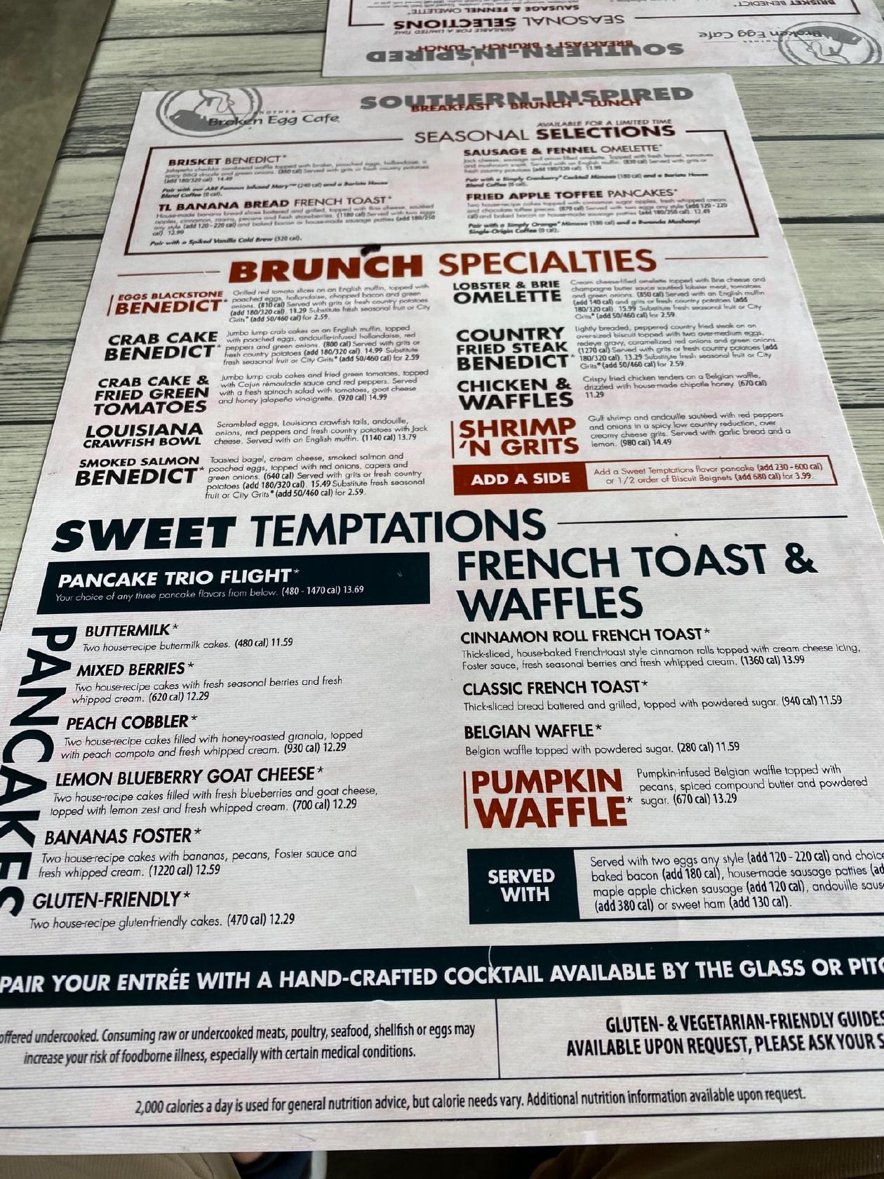 Menu at Another Broken Egg Cafe, Auburn