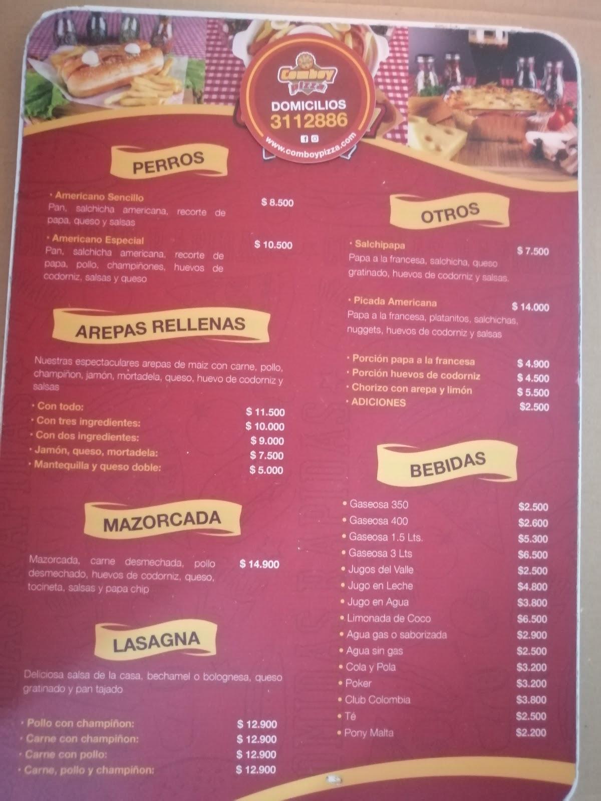 Menu at Comboy Pizza Ferias restaurant, Bogotá, Cl. 72 #69-19