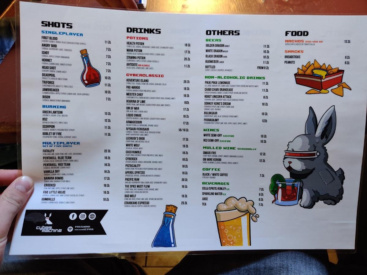 Menu at Cybermachina Game Pub - Kraków, Kraków