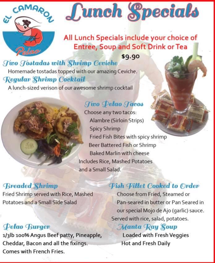 Menu at El Camaron Pelao restaurant, Anthony