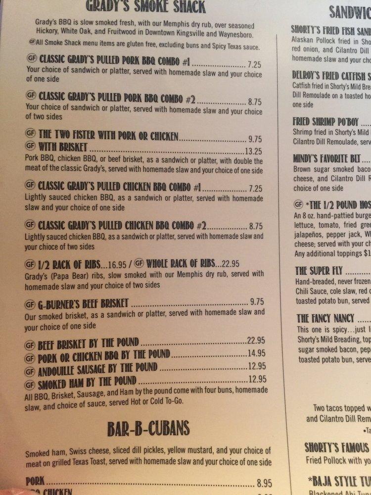 Menu at The Fishin' Pig BBQ, Farmville, Farmville Rd