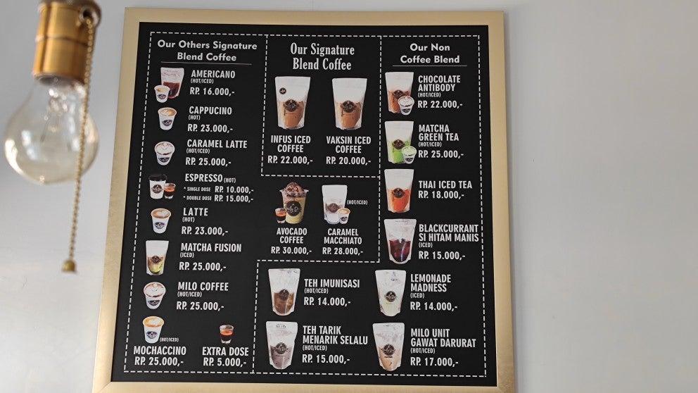 Menu at Daily Dose Coffee - Kesawan, Medan