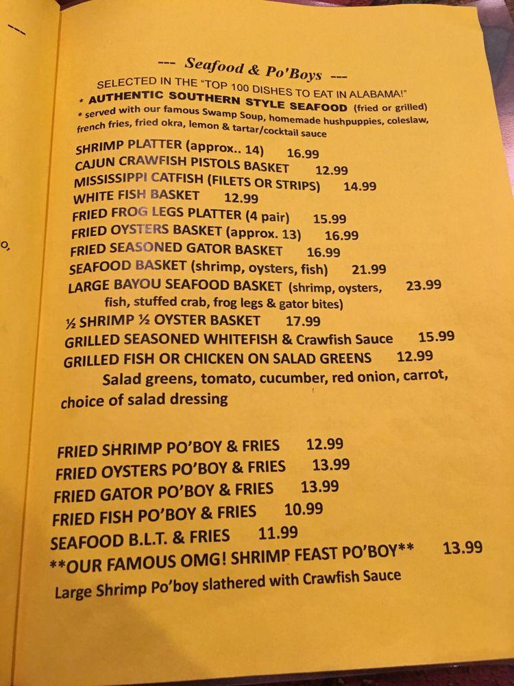 Menu at Fish River Grill restaurant, Gulf Shores