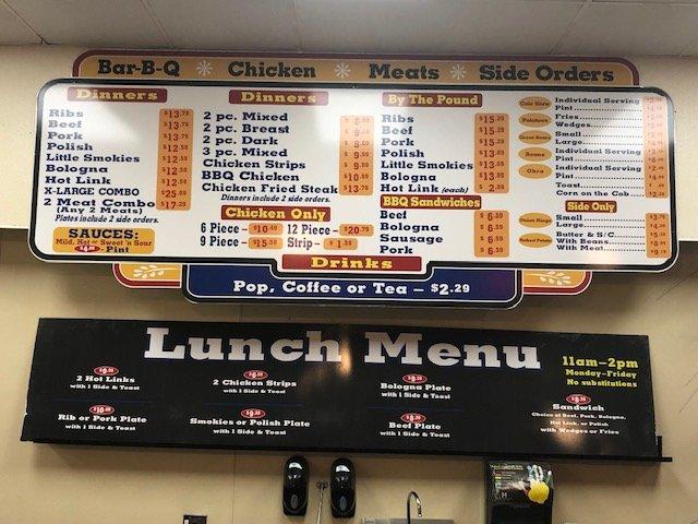 Menu at JL's Barbeque, Pryor, S Mill St