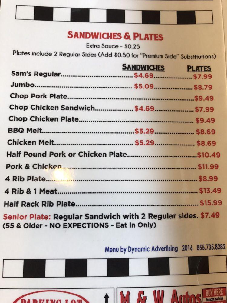 Carta de Little Pigs BBQ, Spartanburg