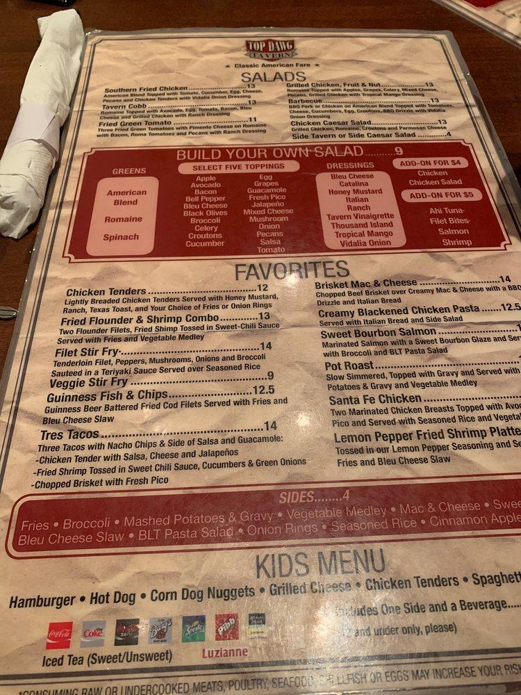 Menu at Top Dawg Tavern - Bethlehem, GA restaurant, Bethlehem