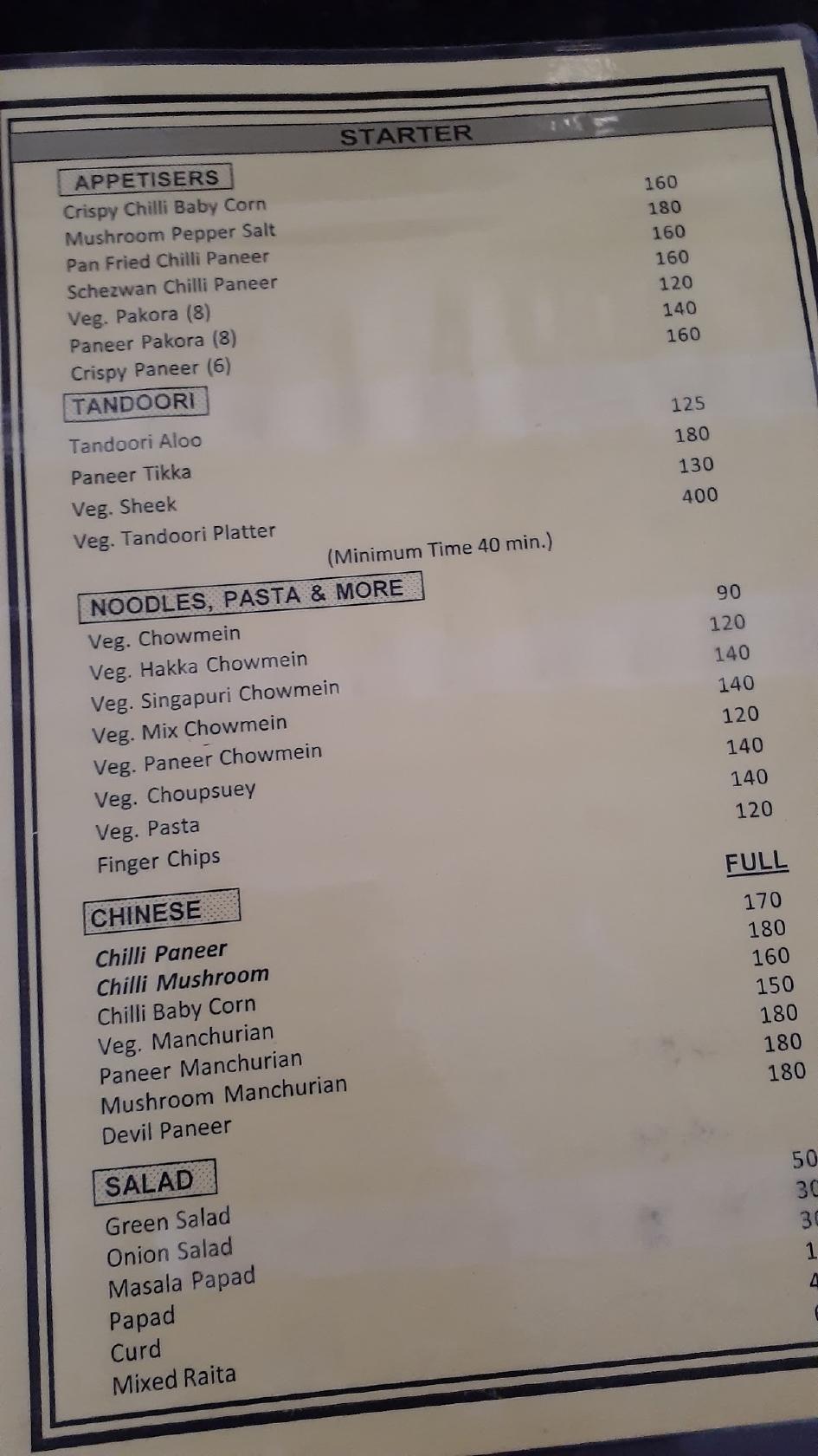 Menu at Amber Restaurant, Deoghar