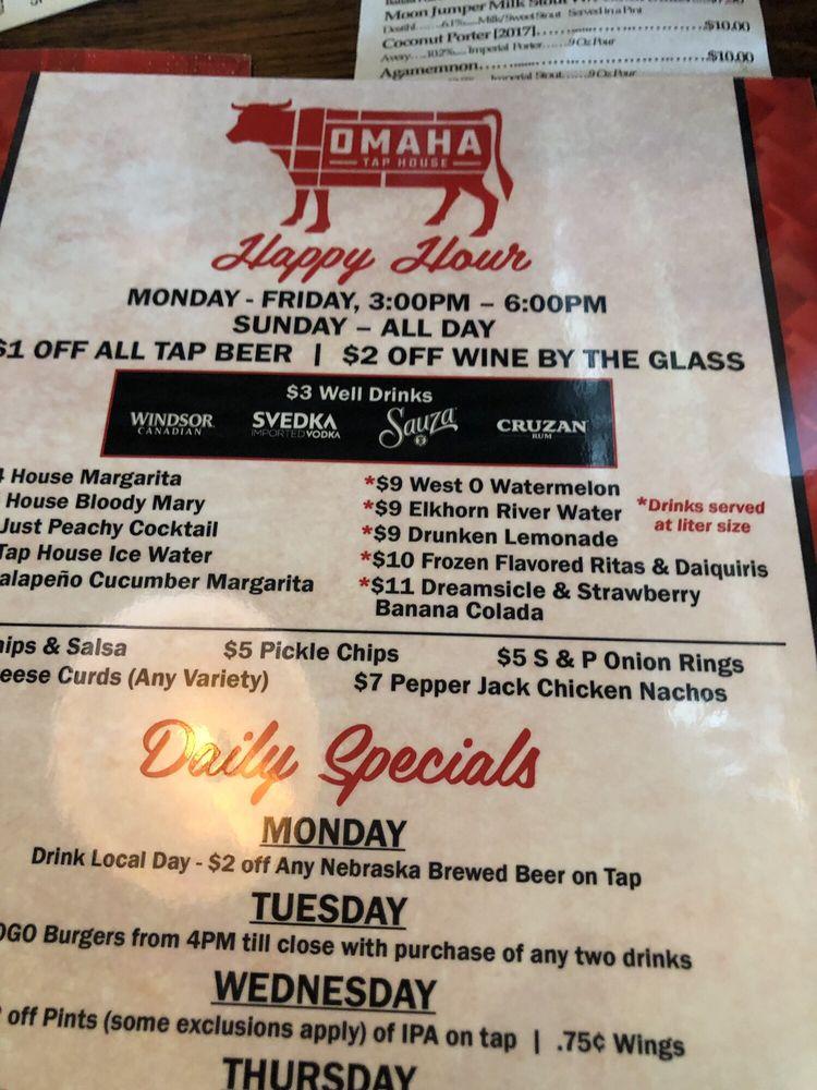 Menu at Omaha Tap House - Pepperwood pub & bar, Omaha, 579 N 155th Plaza