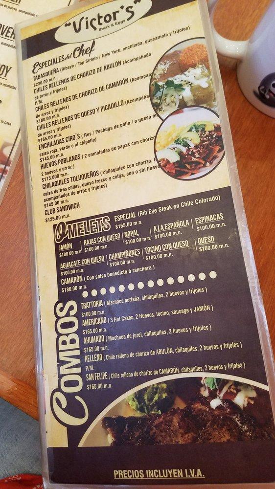 Menu at Restaurant Victor’s Boulevard, Ensenada, Lázaro Cárdenas 178
