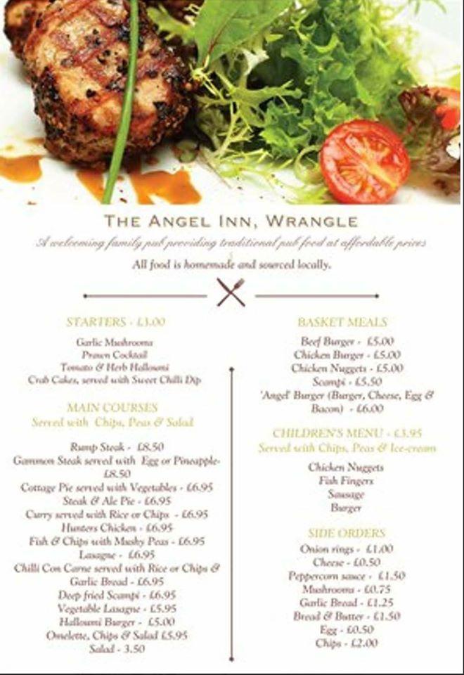Menu at The Angel Inn pub & bar, Fishtoft