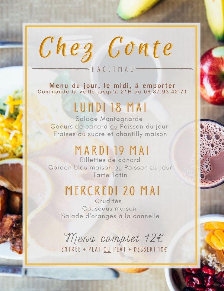 Menu at Auberge du Conte pub & bar, Hagetmau