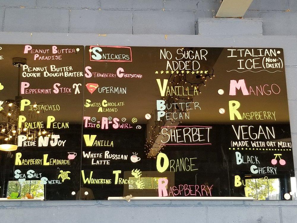 Menu at Blue Moon Ice Cream, Port Austin