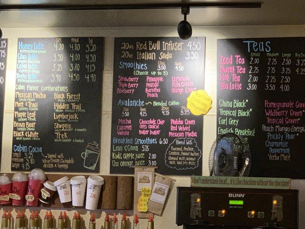 Menu at Cabin Coffee Cafe, Glendale
