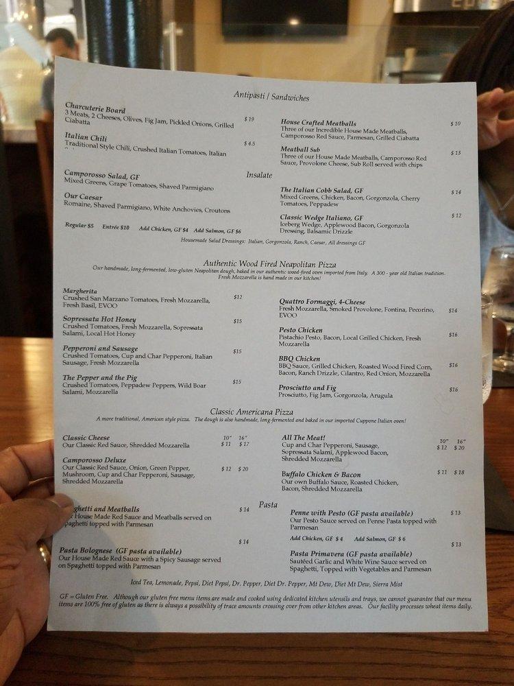 Menu at Camporosso pub & bar, Fort Mitchell