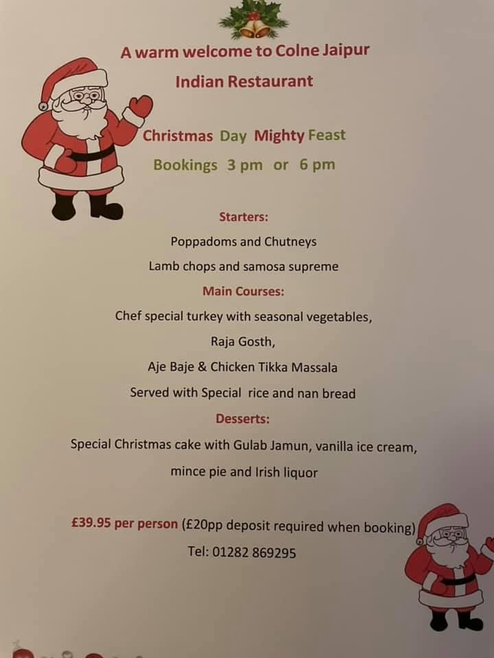 Menu at Jaipur Indian restaurant and takeaway Colne, Colne