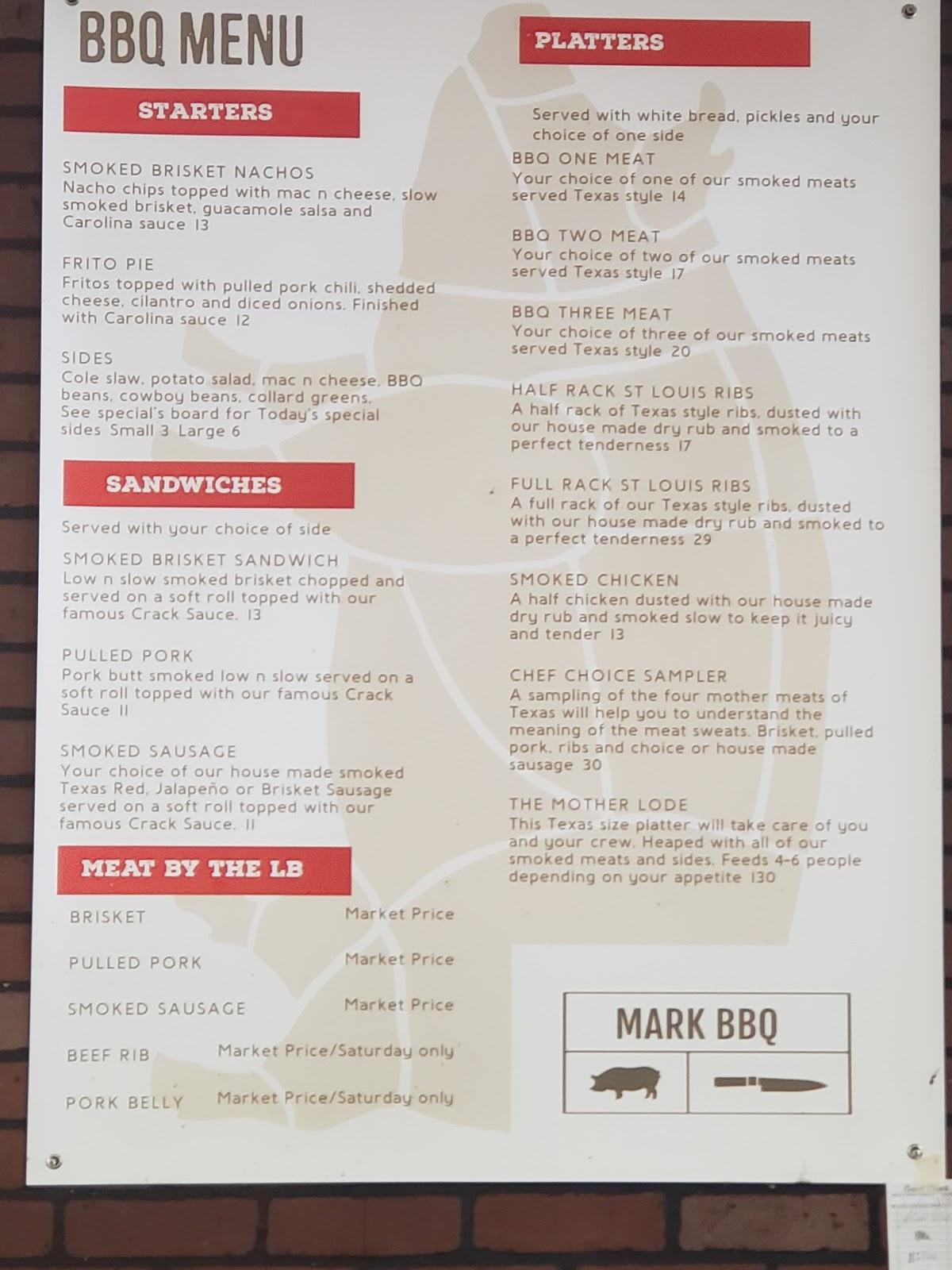 Menu at Heart n Soul by MARK BBQ, Essex