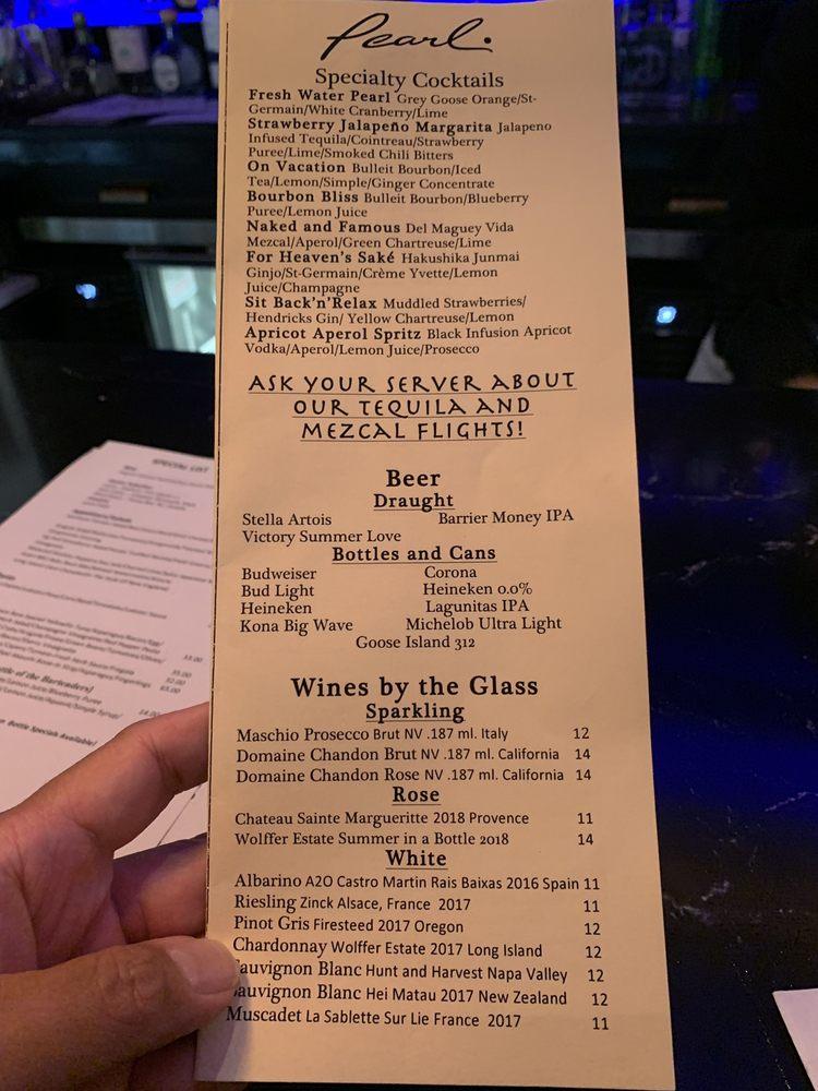 Menu at Pearl pub & bar, Island Park