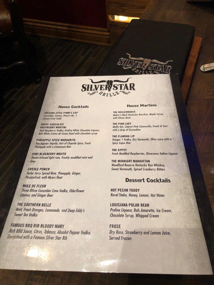 Menu at Silver Star Grille pub & bar, Shreveport, Ellerbe Rd UNIT 100