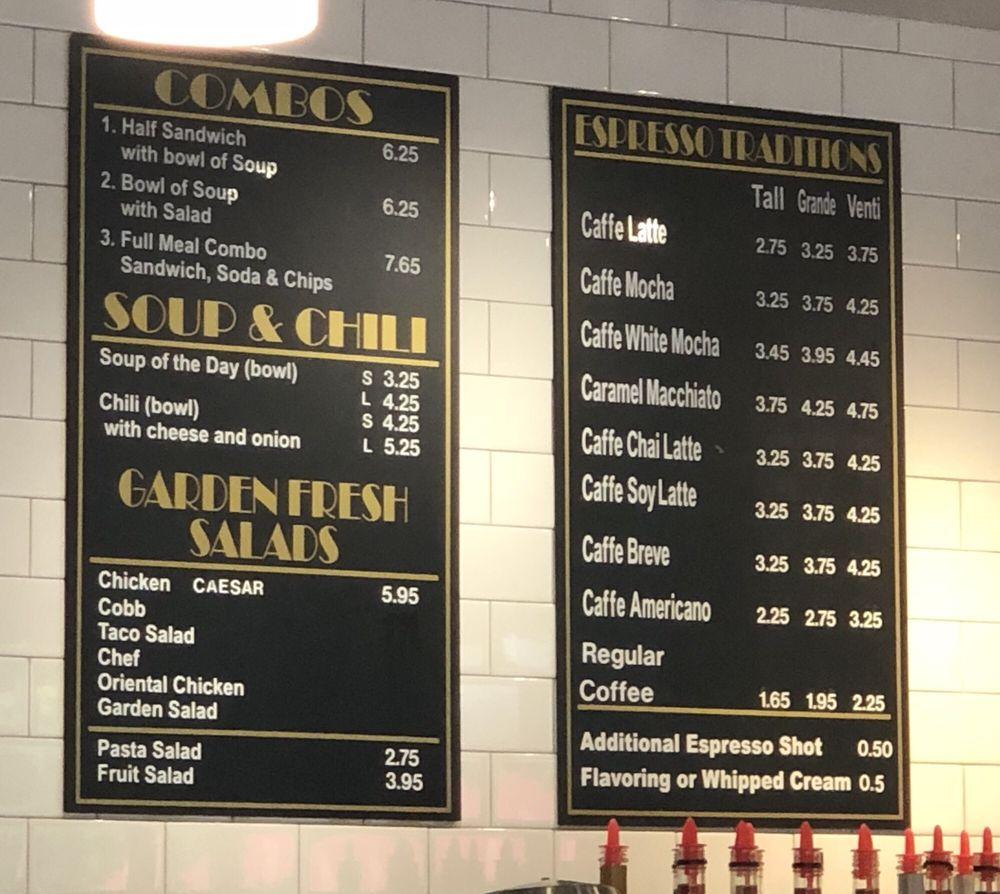 Menu at Sister's Deli cafe, Bellevue