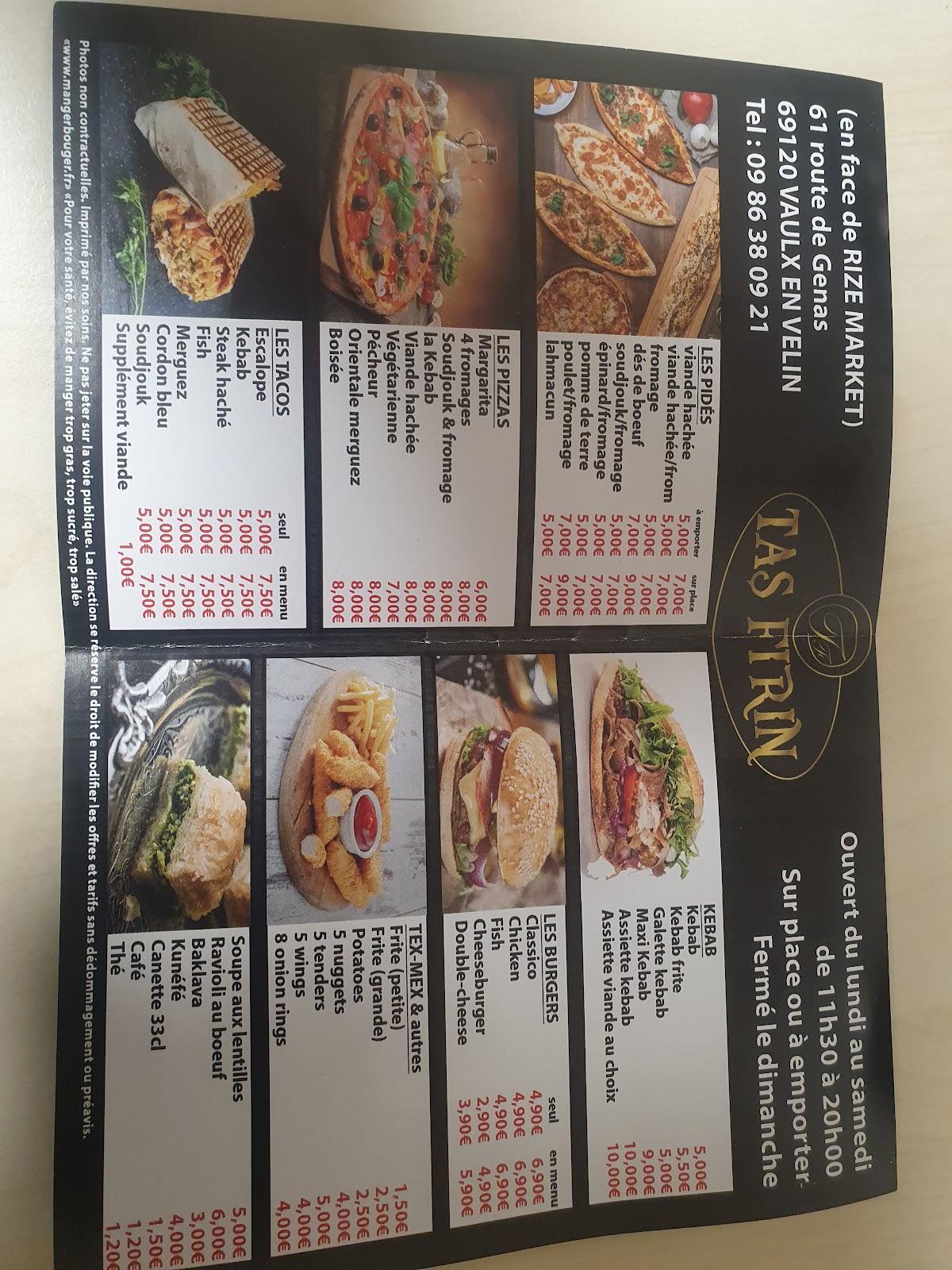 Menu at Tas Firin Route de genas restaurant, Lyon, 61 Rte de Genas