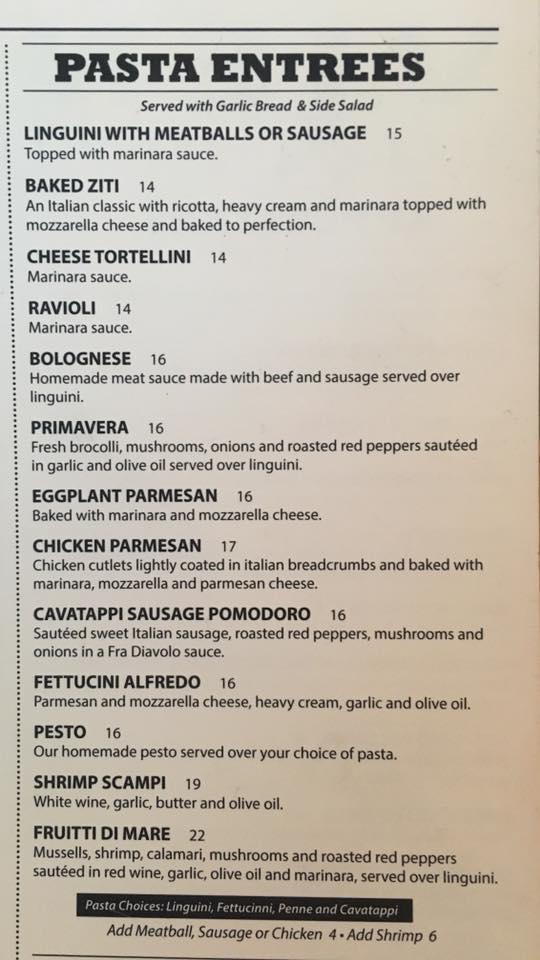 Menu at Vienna's Pizzeria & Sports Pub, Murrells Inlet