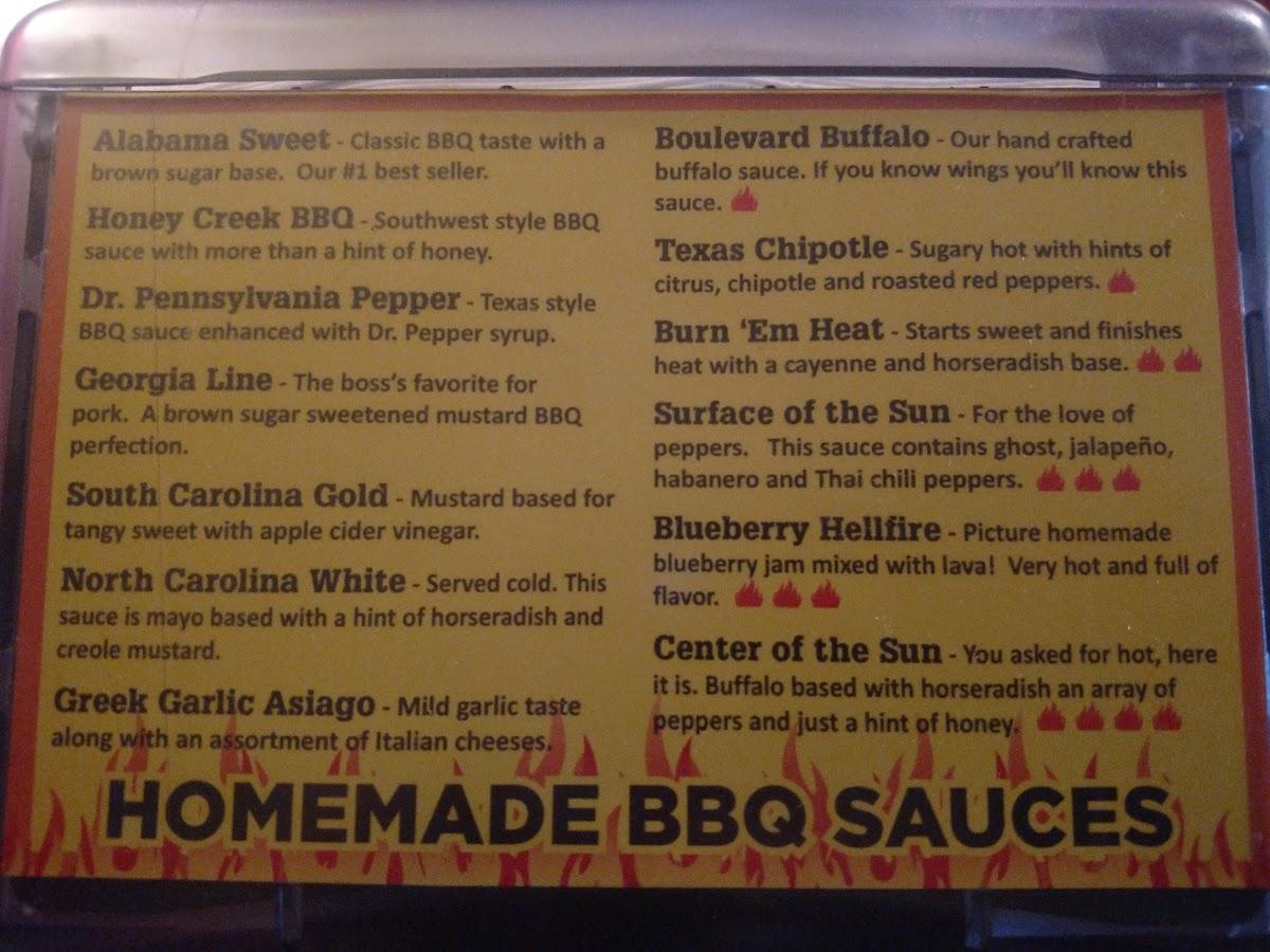 Menu at BlackJack BBQ, Burnham