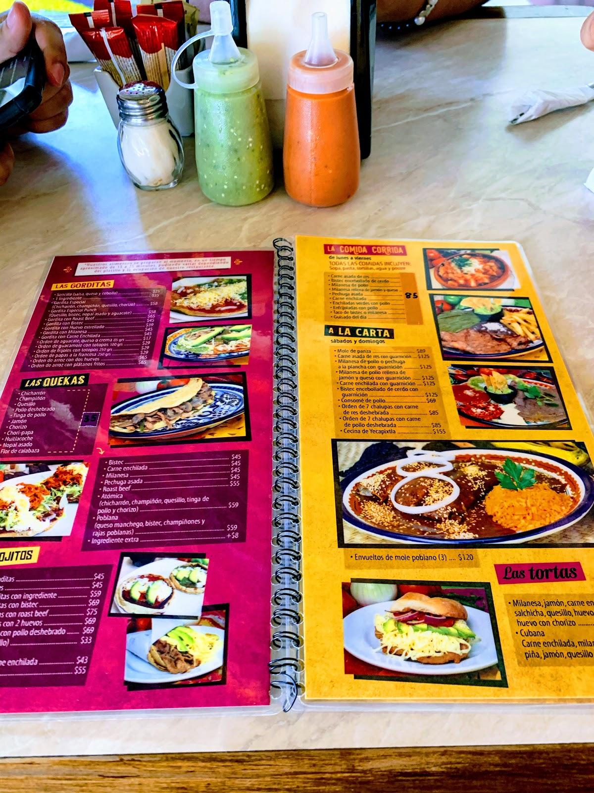 Carta del restaurante Las Quekas Cholula, Cholula, Calle 14 Ote 1439-Loc E