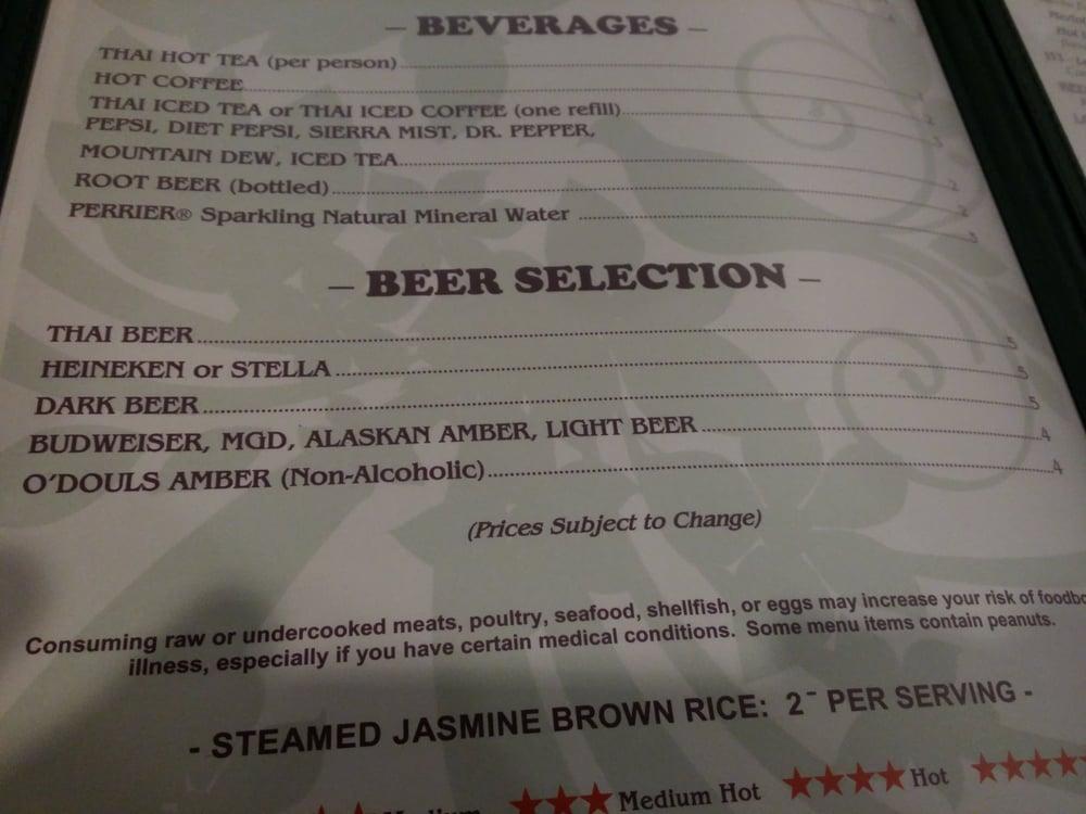 Menu at Sawadee Thai Cuisine restaurant, Sequim
