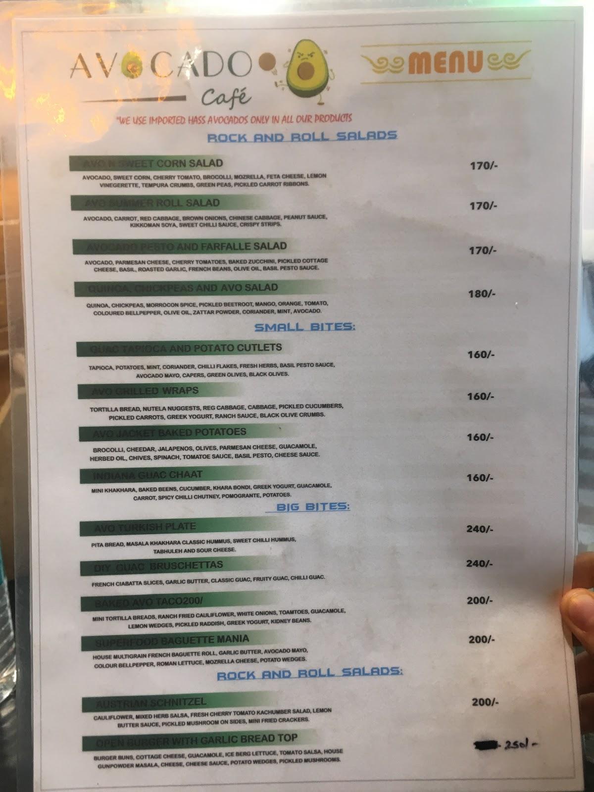 Menu at Avoke The Avocado Cafe, Bengaluru, #1083