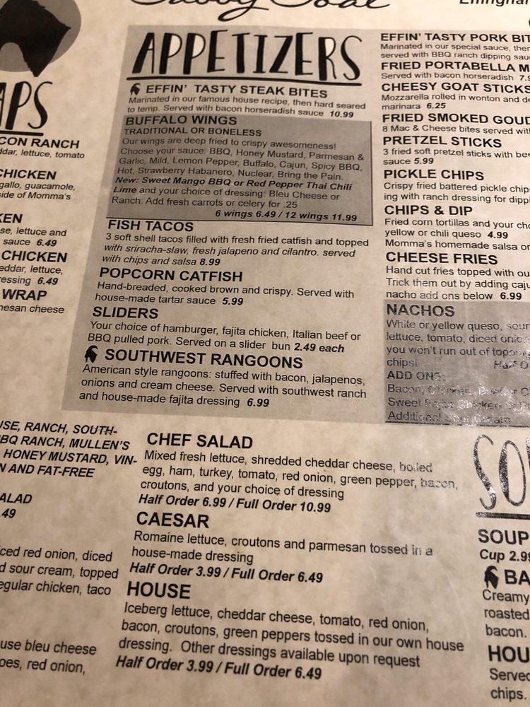 Menu at Gabby Goat American Pub & Grill, Effingham