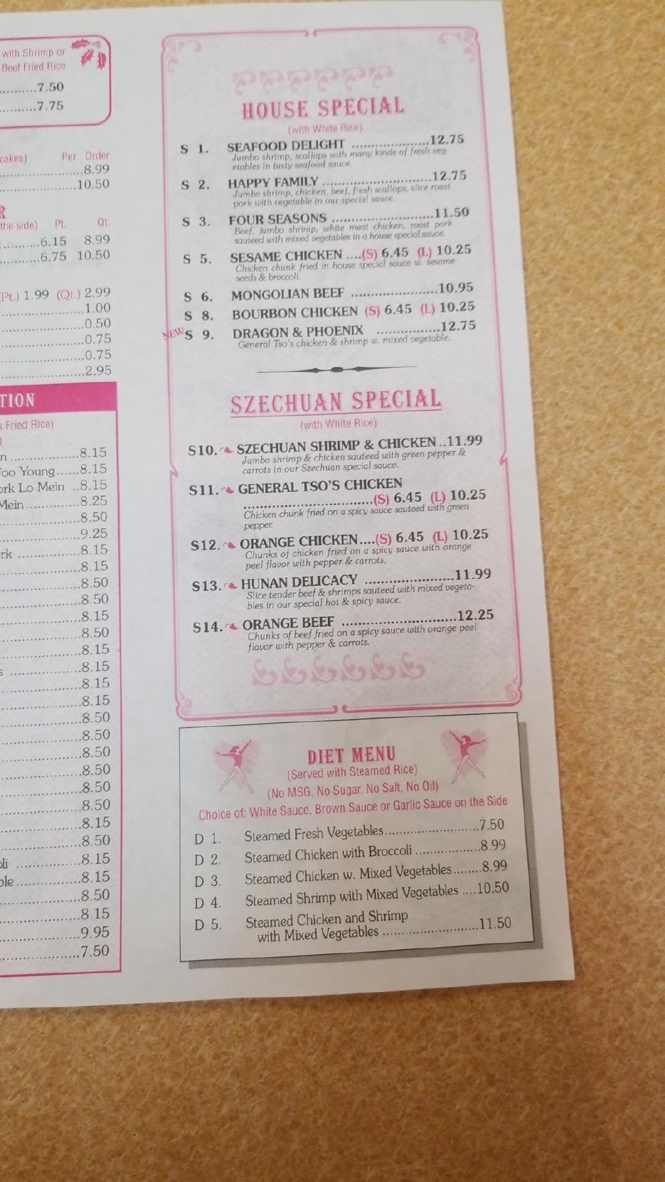 Menu at Ni Hao Chinese Restaurant, Bithlo