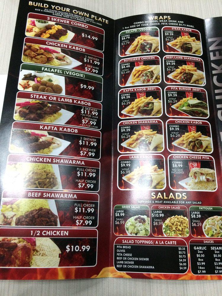 Menu at Zaky Mediterranean Grill restaurant, Claremont