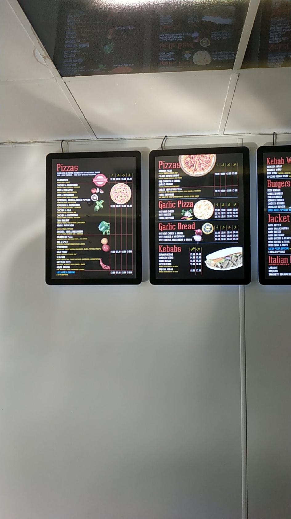 Menu at Eatza Pizza fast food, Liverpool