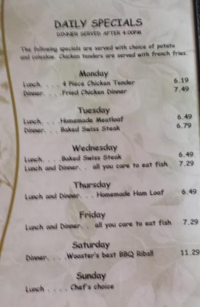 Menu at Green Leaf Restaurant, Wooster