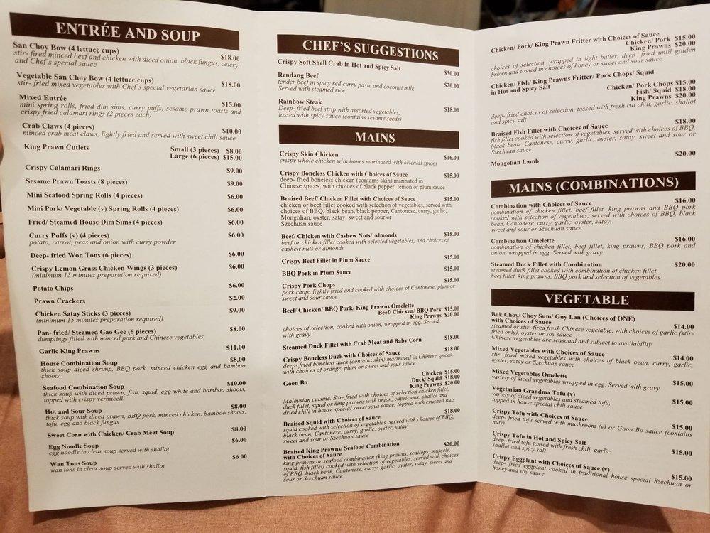 Menu at Katoomba Canton Palace restaurant, Katoomba