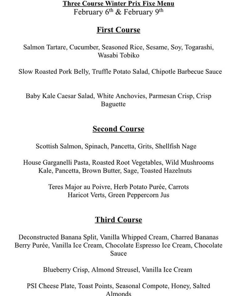 Menu at Peter Shields Inn & Restaurant, Cape May