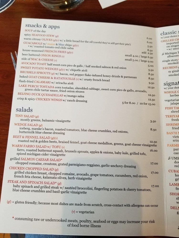 Menu at Red Hawk Bar & Grill, Ann Arbor