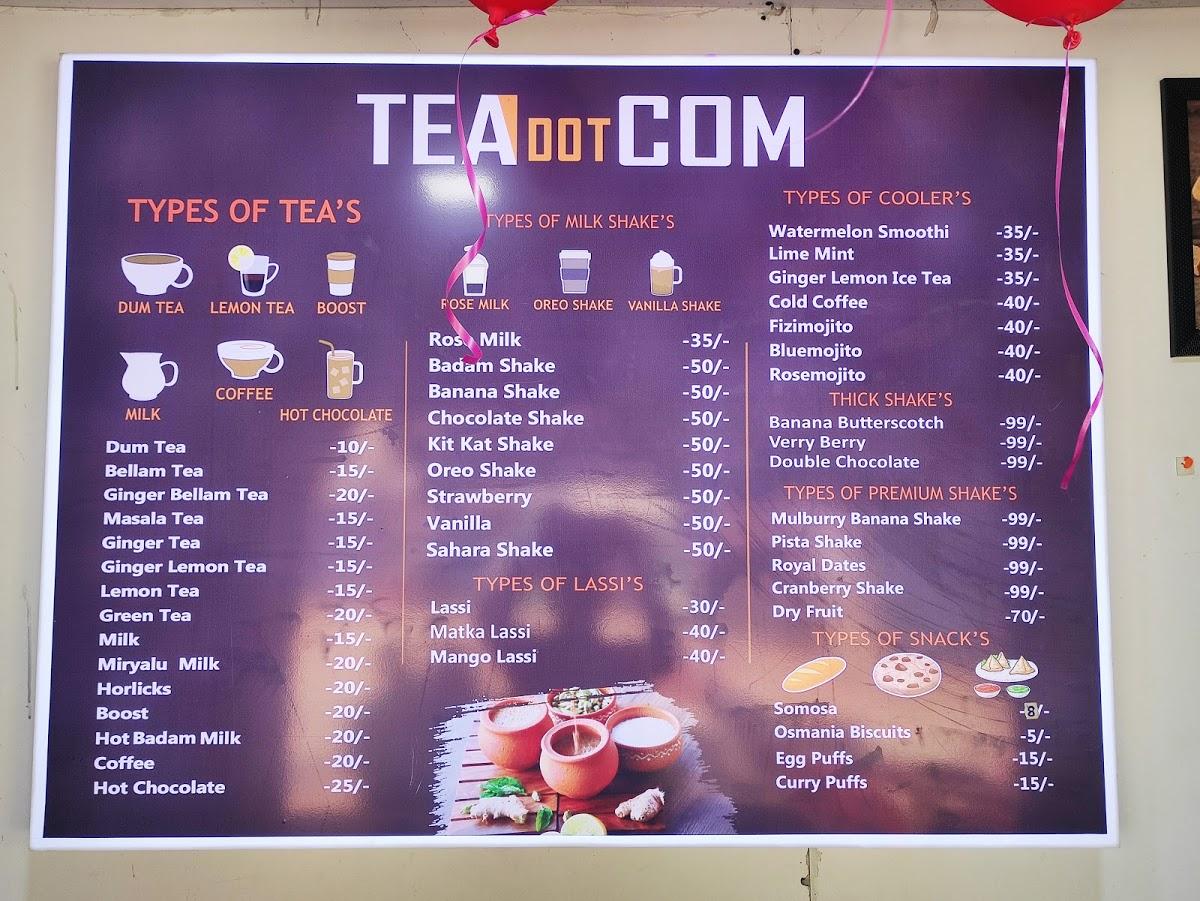 Menu at TEA DOT COM, Gunupur