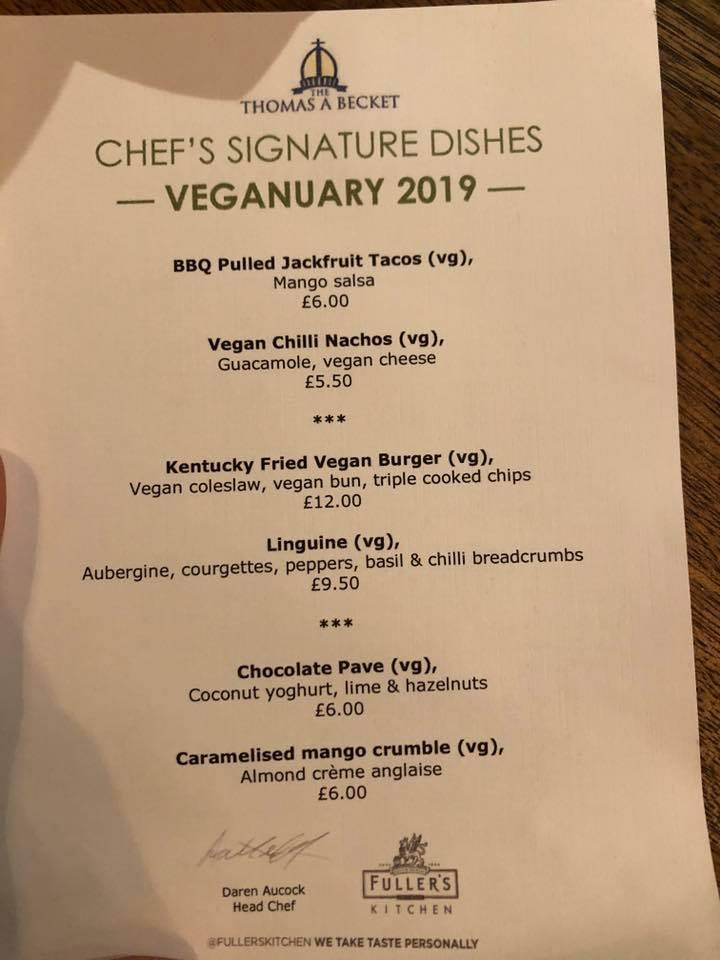 Menu at The Thomas A Becket, Worthing pub & bar, Worthing