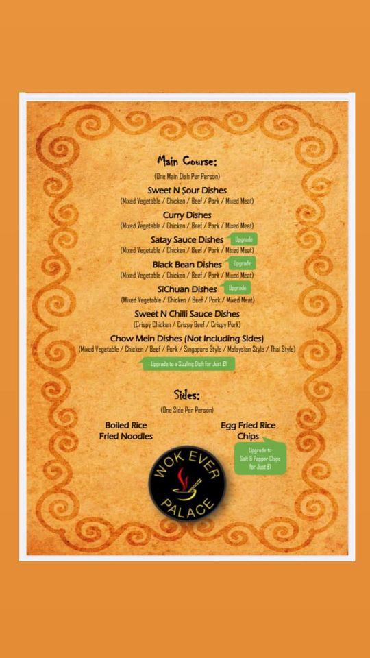 Menu at Wok Ever Palace pub & bar, Cleckheaton