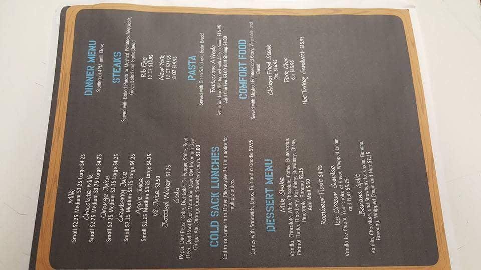 Menu at Dockside Cafe, Craig