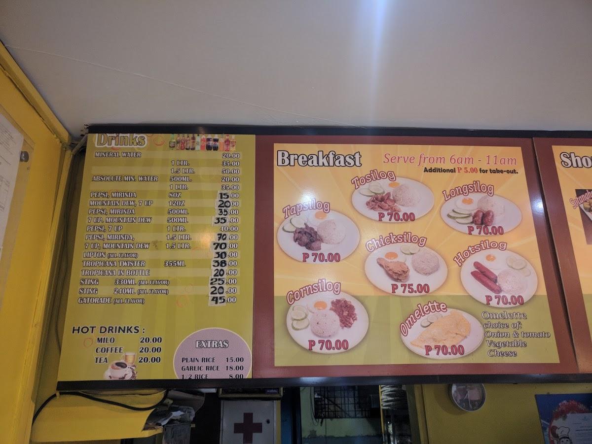 Carta de Jasper's Tapsilog And Restaurant, Malay