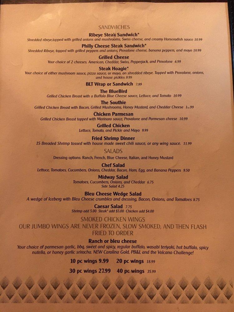 Menu at Midway Cafe, Fort Thomas