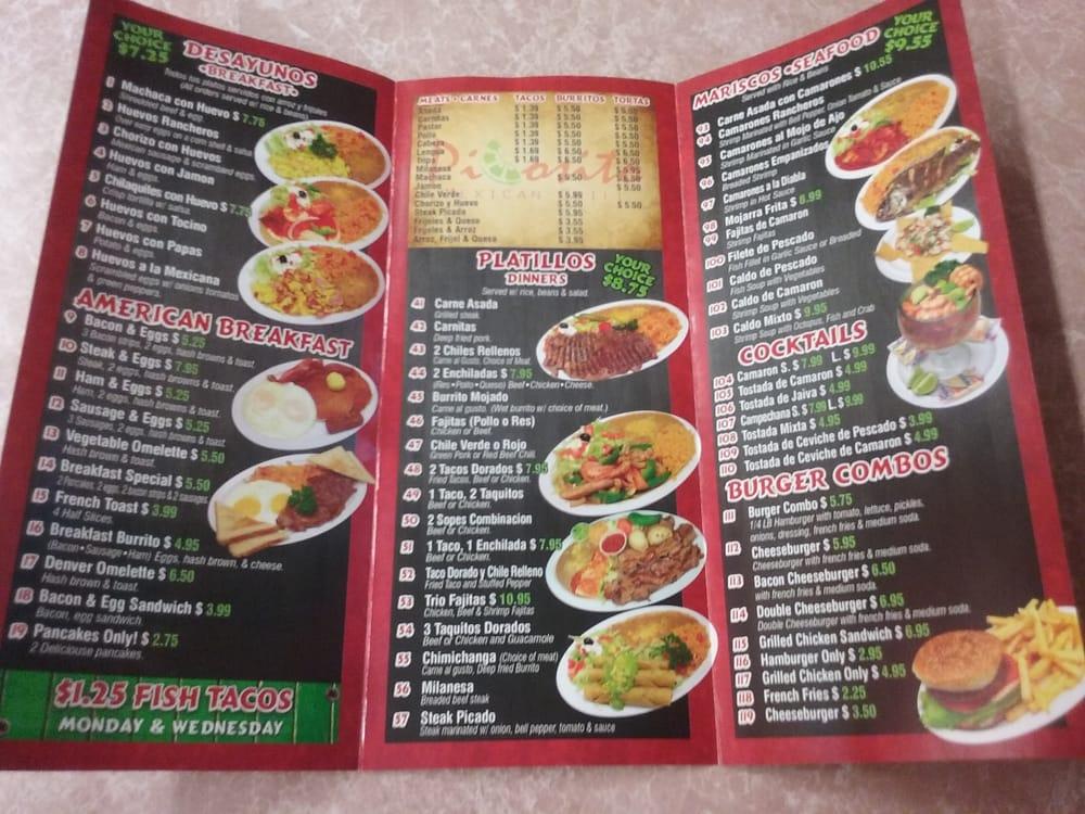 Menu at El Picosito Restaurant, Long Beach