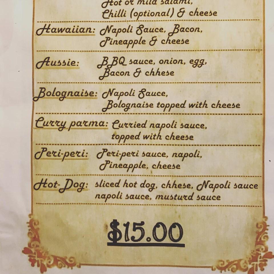 Menu at Federal Hotel & Motel pub & bar, Berrigan