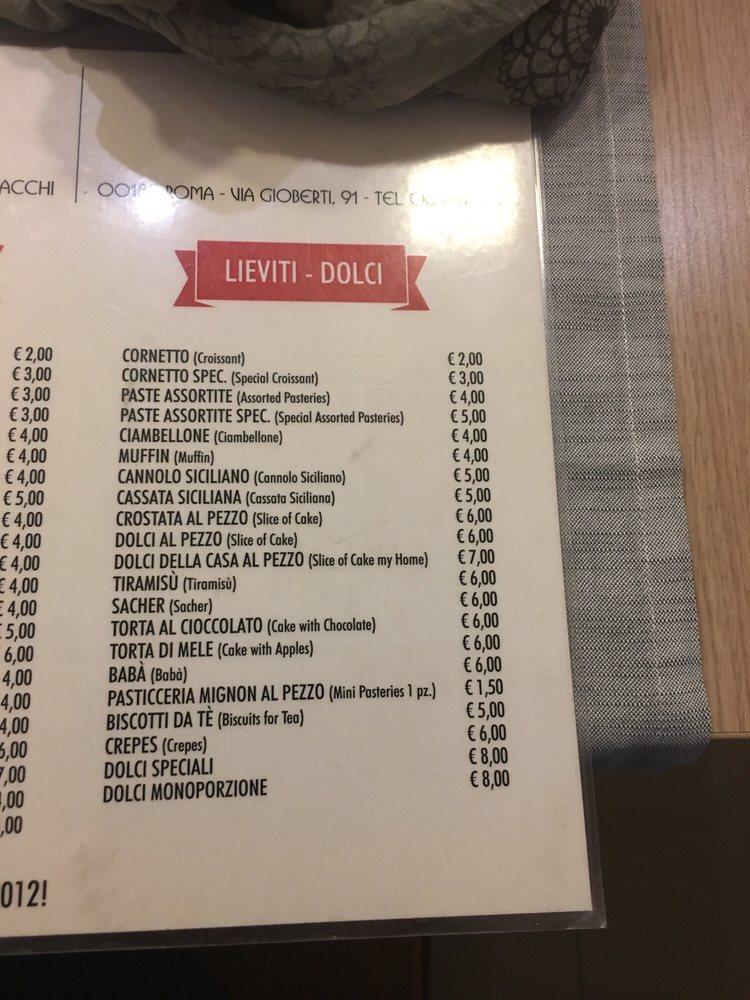 Menu da Gran Caffè Maggiore pub & bar, Roma, Via Gioberti