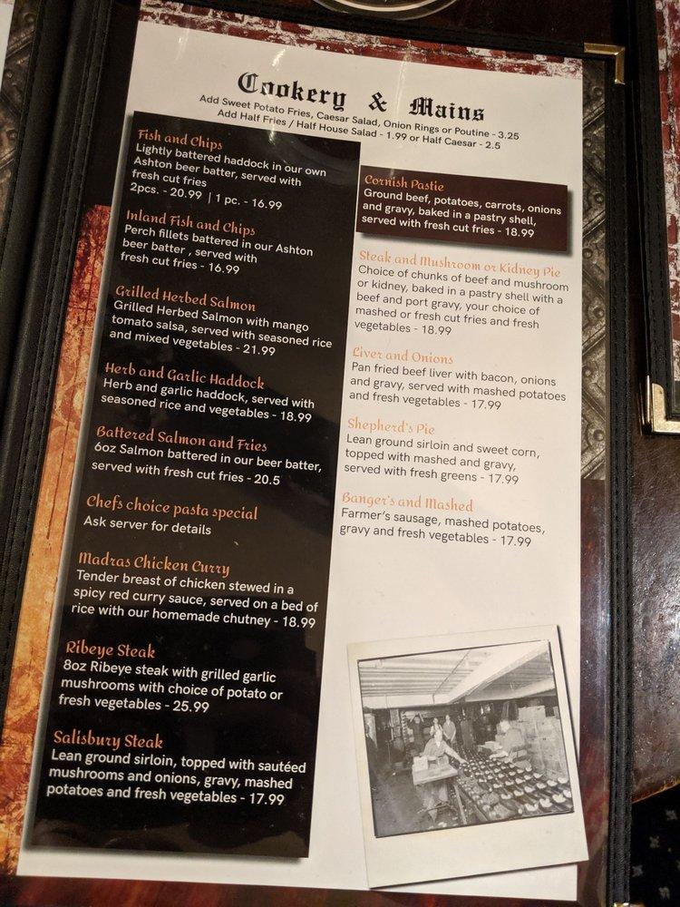 Menu at Ashton Brewing Company pub & bar, Ottawa