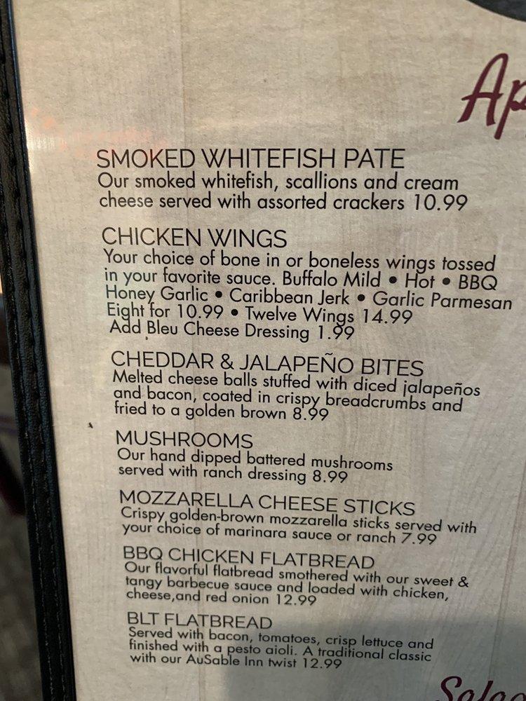 Menu at Ausable Inn Riverview Restaurant and Sports Bar, Au Sable ...