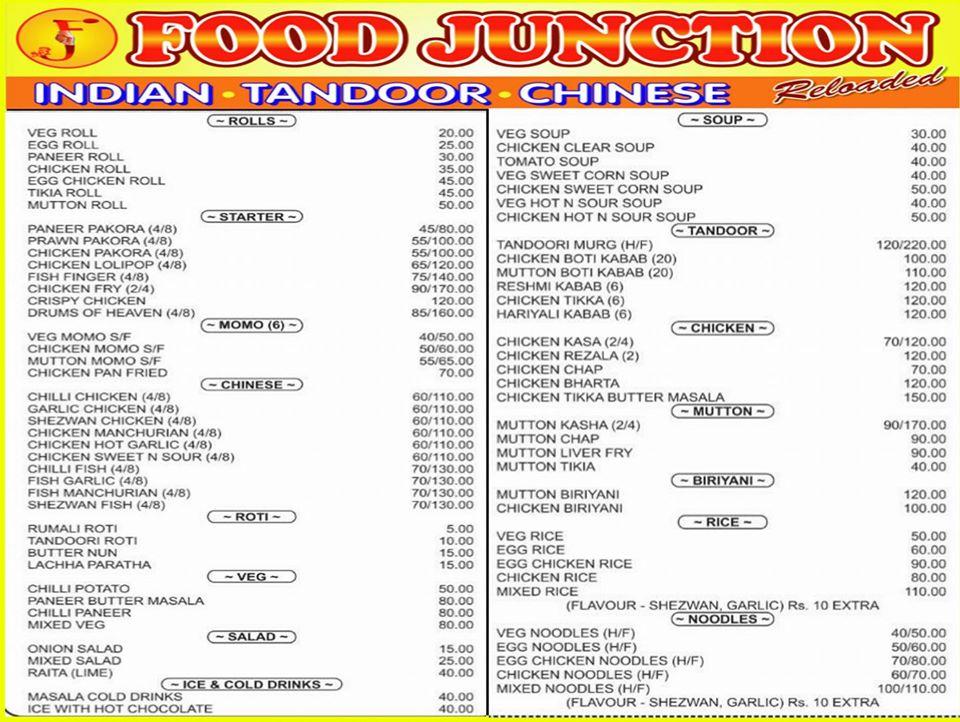 Menu at FOOD JUNCTION-RELOADED, Kolkata