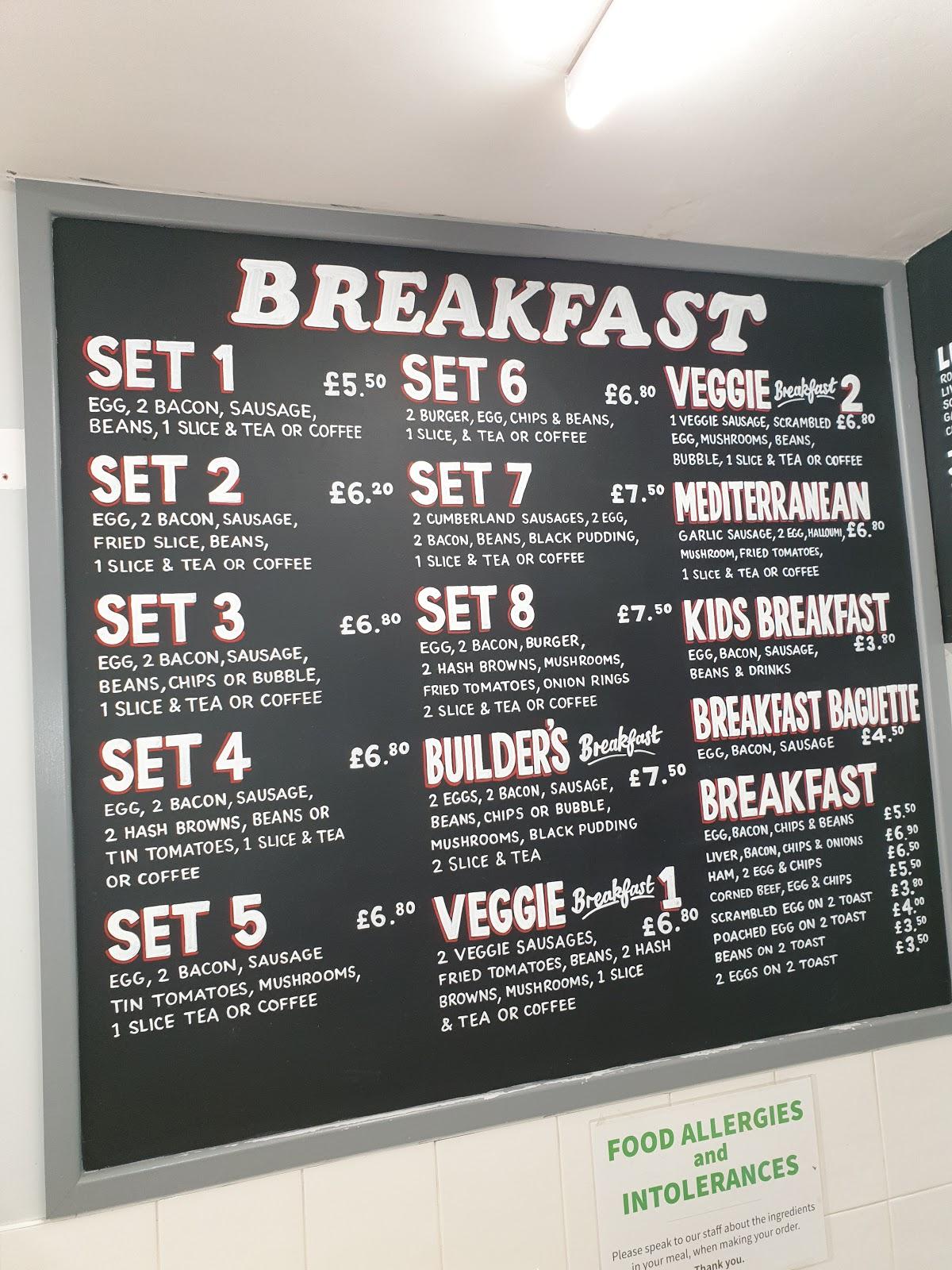 Carta de HalfWay Cafe, Sidcup, 176 Halfway St